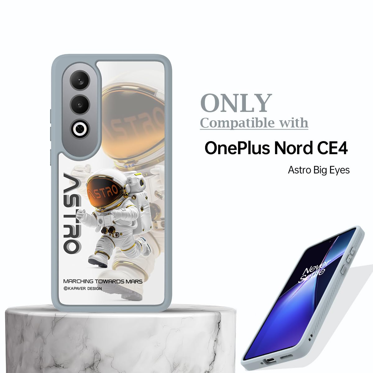 Best OnePlus Nord CE4 5G Back Cover Case | Impulse (Astro Big Eyes) - Gray