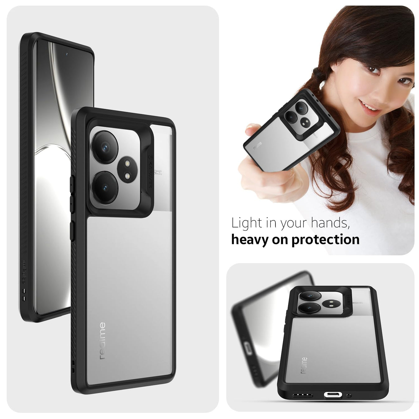 Best Realme GT 6 / GT 6T Back Cover Case | Impulse - Black