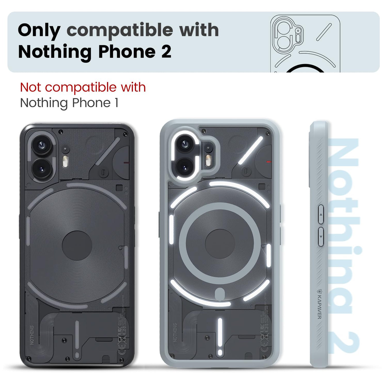 Buy Nothing Phone 2 Back Cover Case (Magsafe Support)| Mag X - Gray