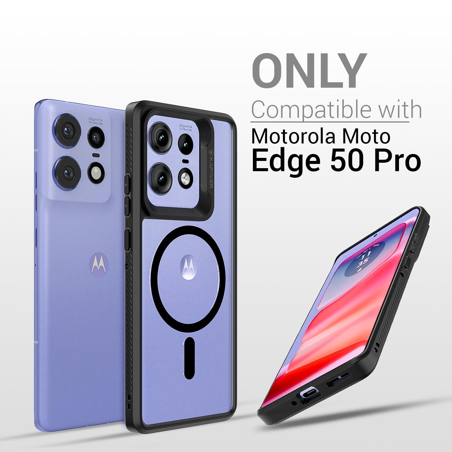Best Moto Edge 50 Pro Back Cover Case | Mag X - Black