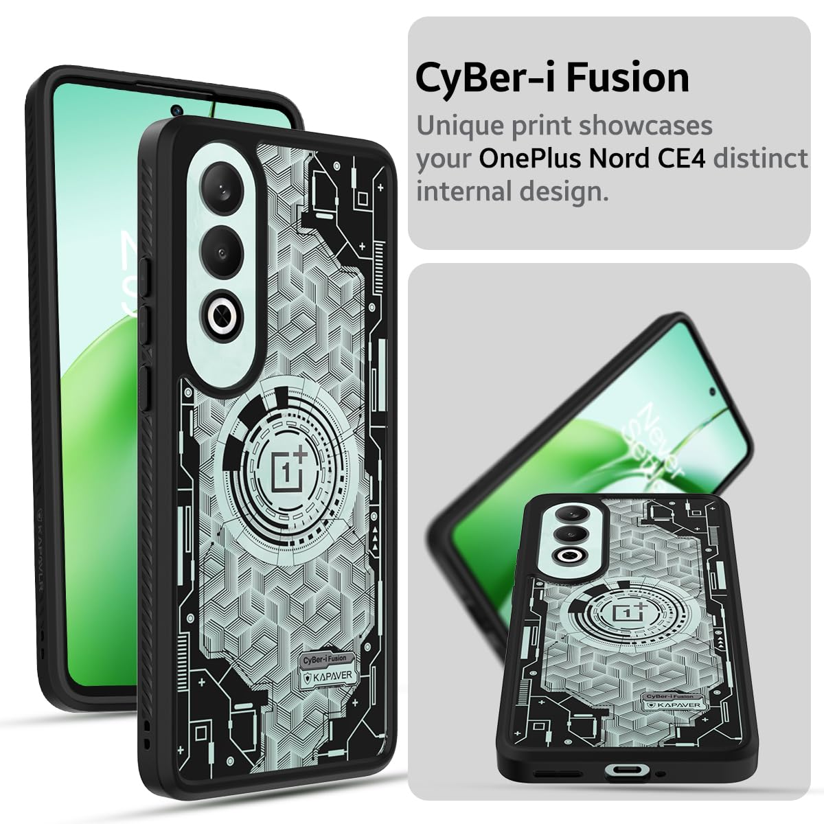 Best OnePlus Nord CE4 Back Cover Case | Impulse - Black (Cyber-i Fusion)
