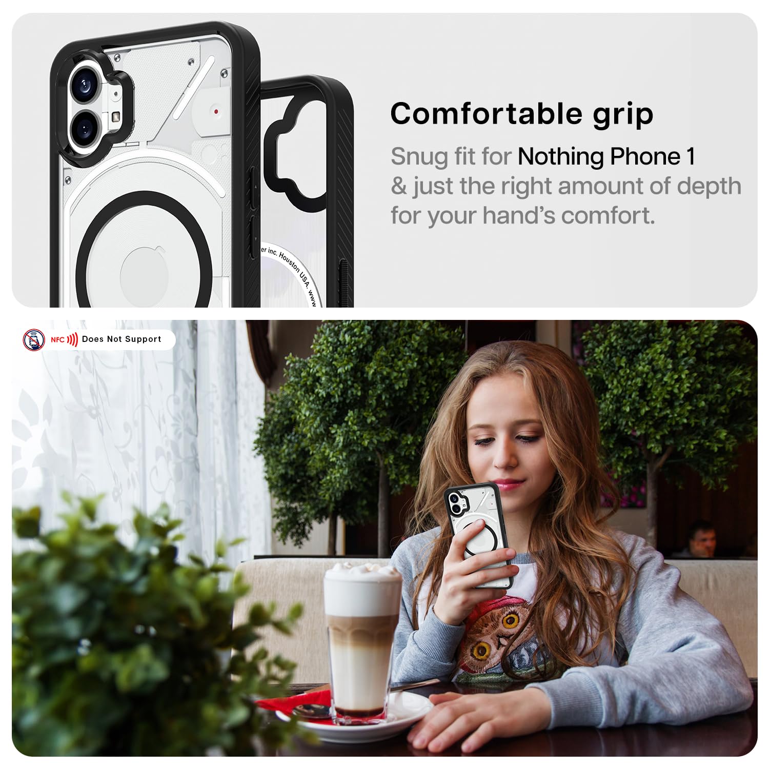 Best Nothing Phone 1 Back Cover Case (Magsafe Support) | Mag X - Black