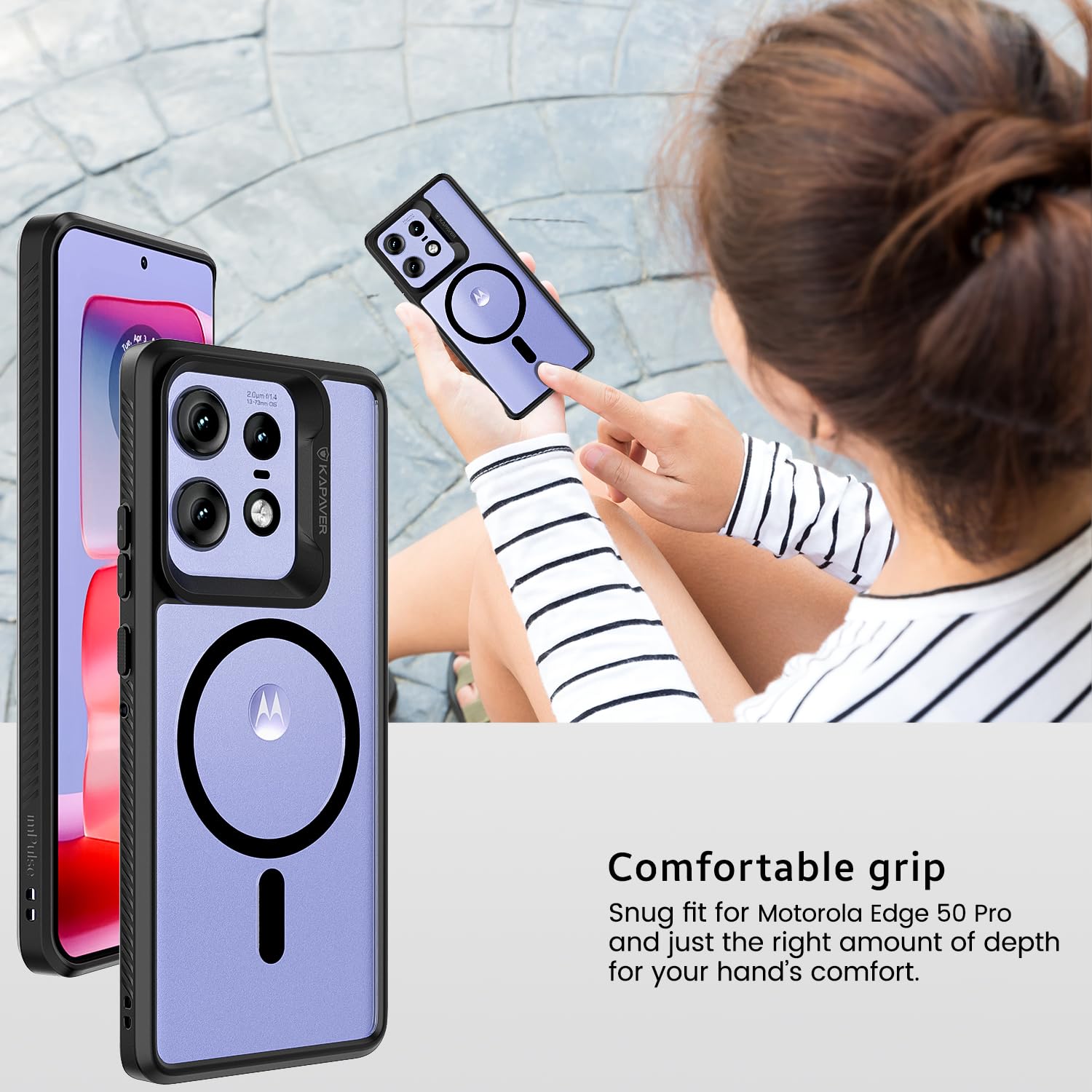 Best Moto Edge 50 Pro Back Cover Case | Mag X - Black