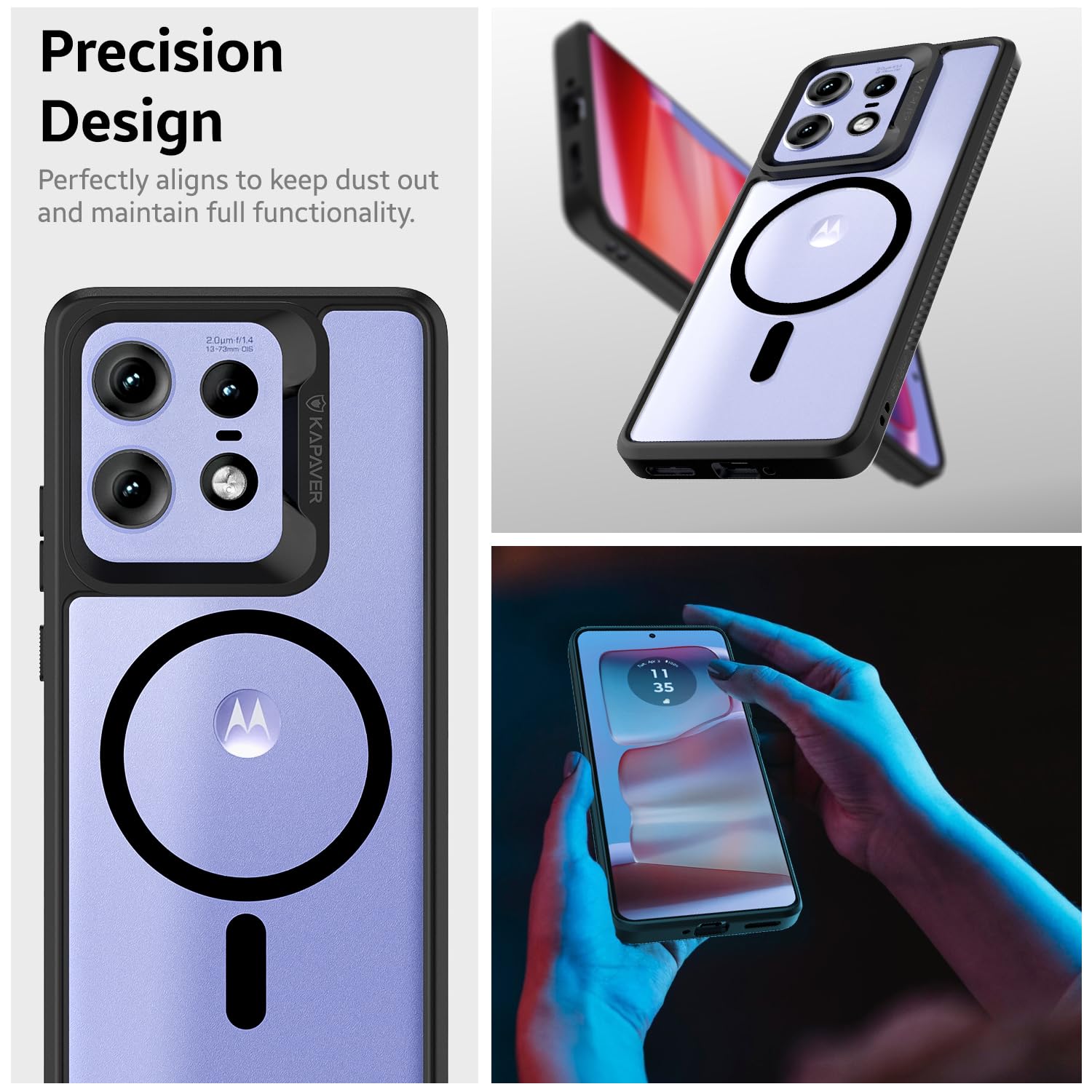 Best Moto Edge 50 Pro Back Cover Case | Mag X - Black