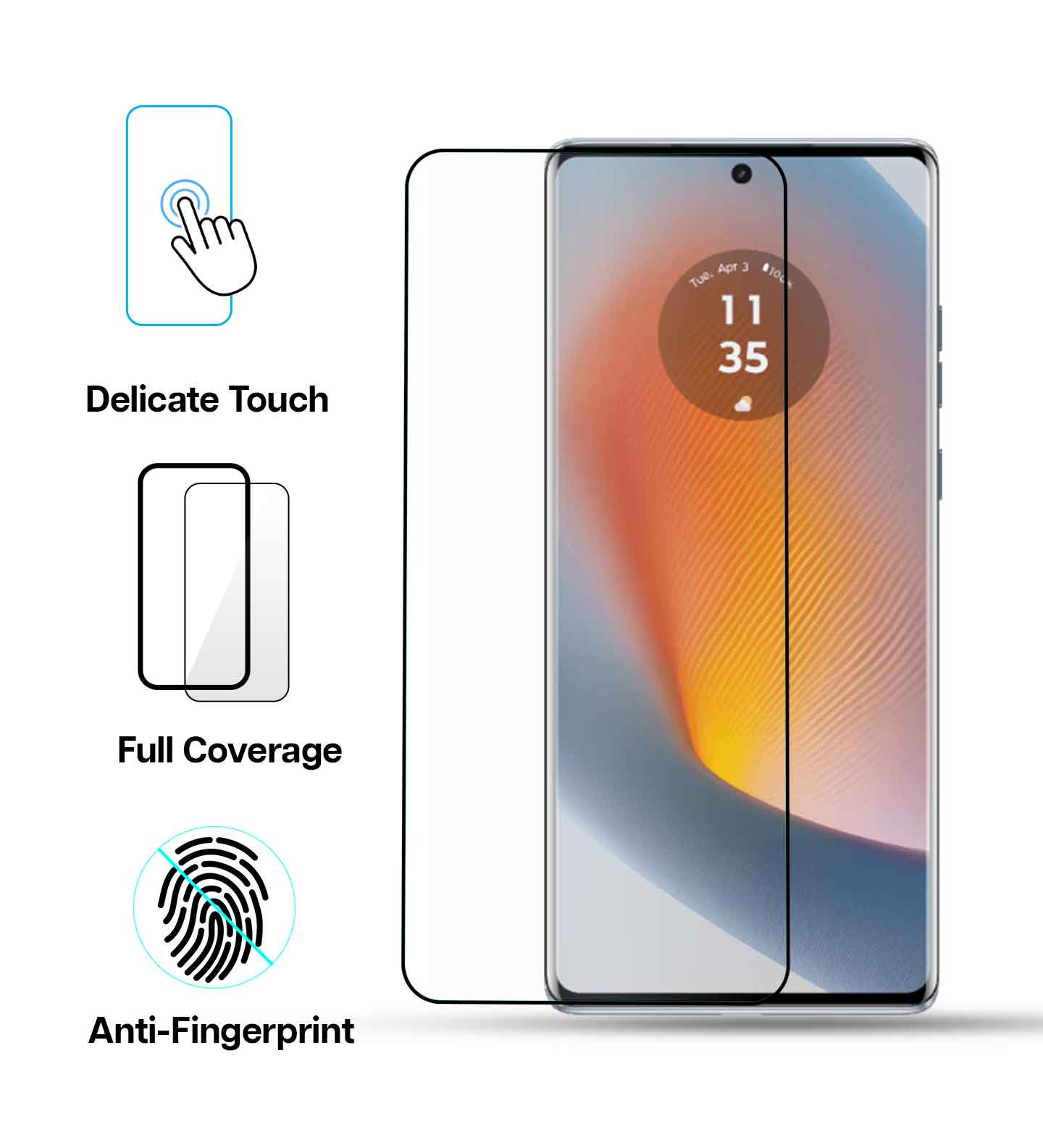 Moto Edge 50 Fusion Tempered Glass Screen Protector Guard | Glass HD