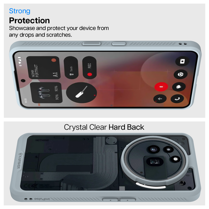 Best Nothing Phone 3a Pro Back Cover Case | Impulse - Gray