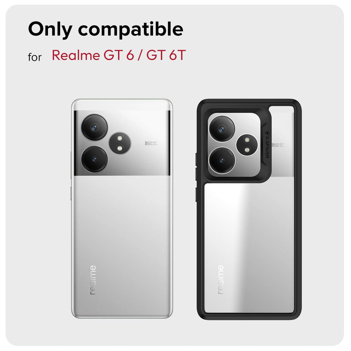 Best Realme GT 6 / GT 6T Back Cover Case | Impulse - Black