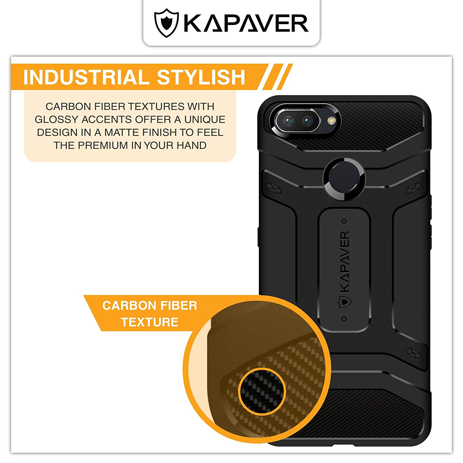 KAPAVER® Back Cover for Oppo Realme 2 Pro (TPU|Black)